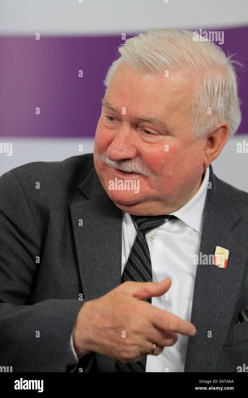 Portrait of former President of Poland, Nobel Peace Prize winner Lech ...