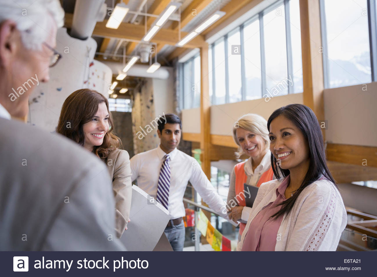 Woman talking group office hi-res stock photography and images - Alamy