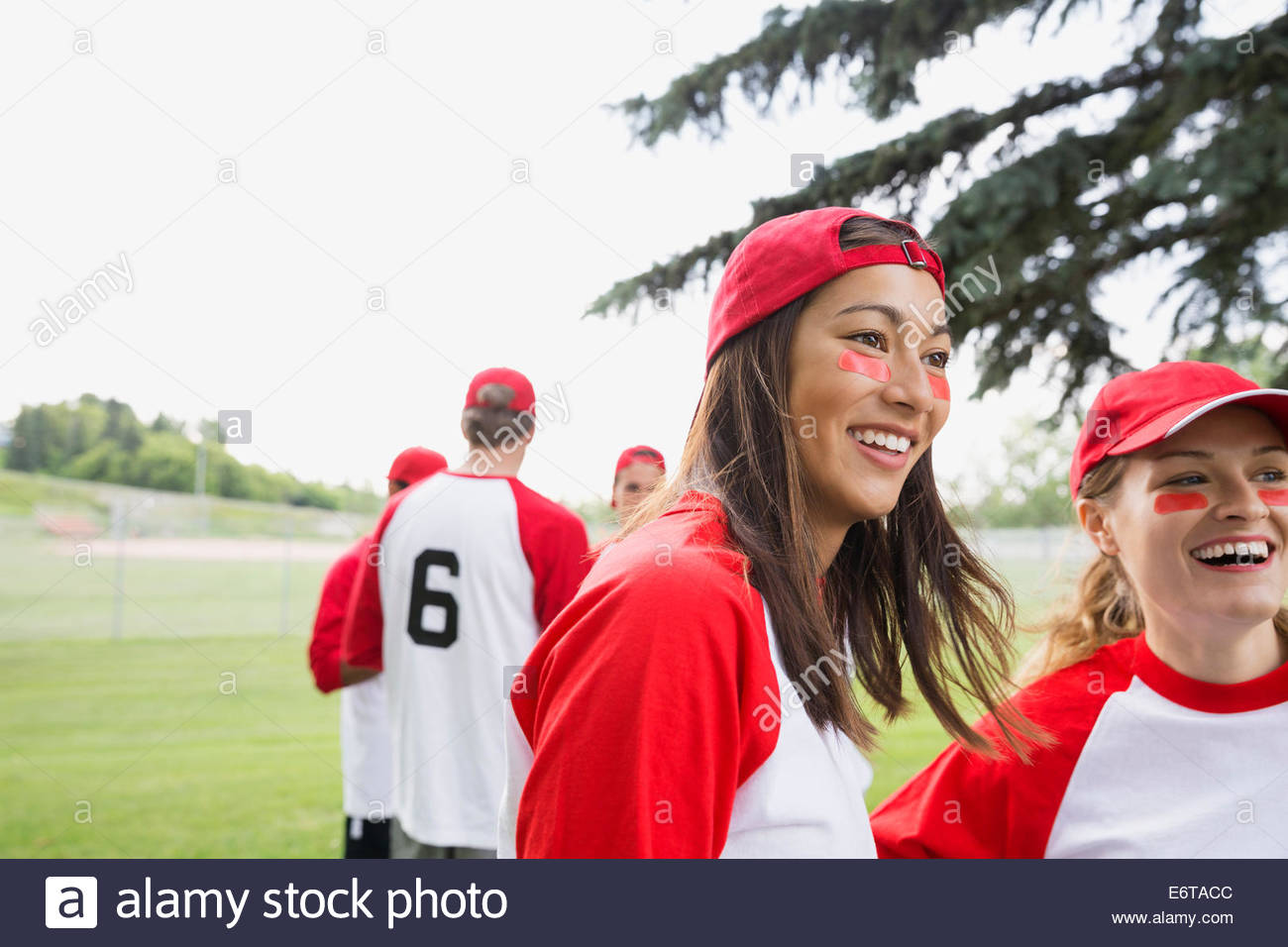 Team smiling together hi-res stock photography and images - Alamy