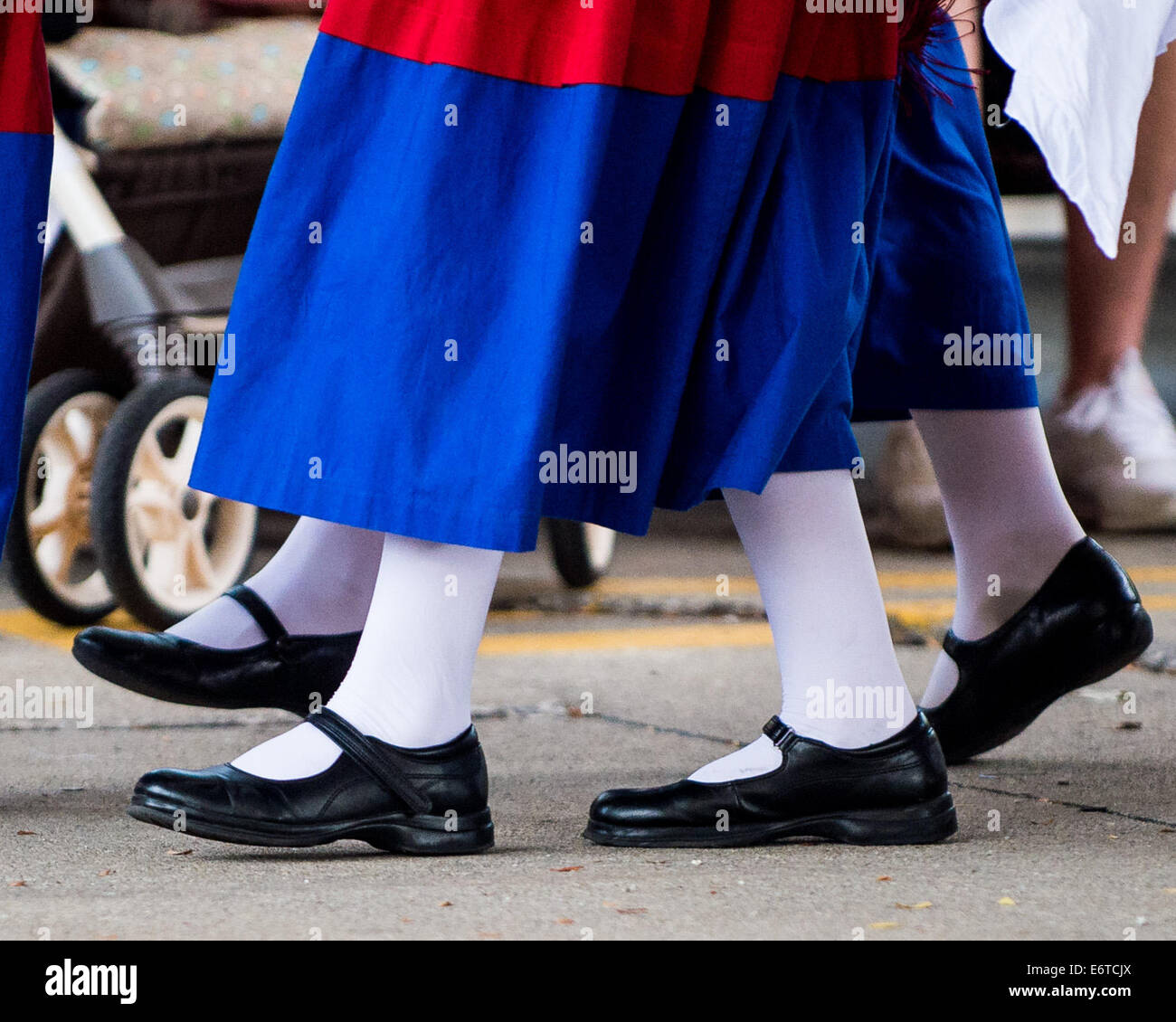 Ohio, US. 30th Aug, 2014. Feet of a Jr. Dancers' Dance Troupe performer ...