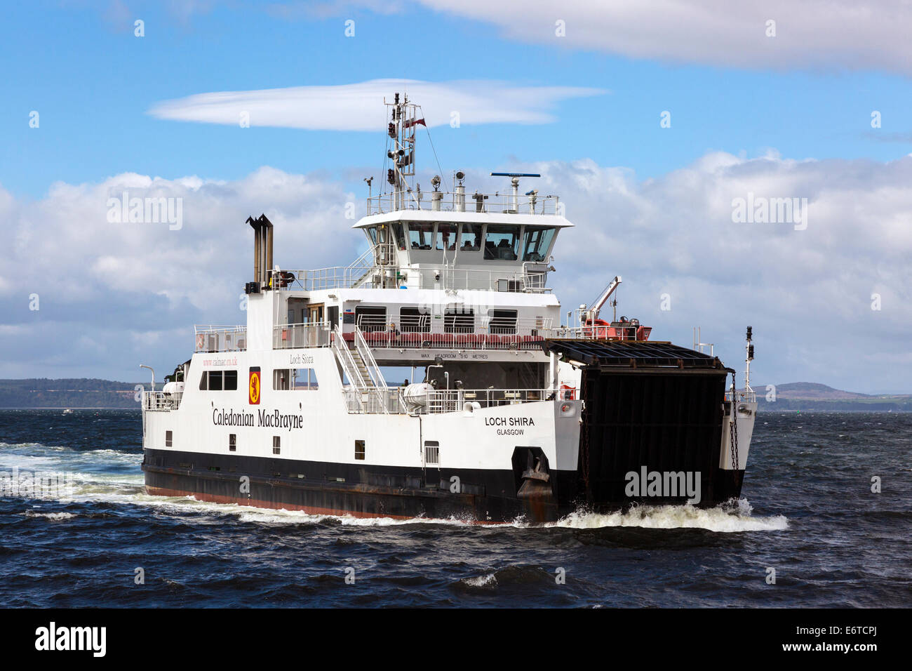 Caledonian MacBrayne car ferry sailing between the Island of Millport ...