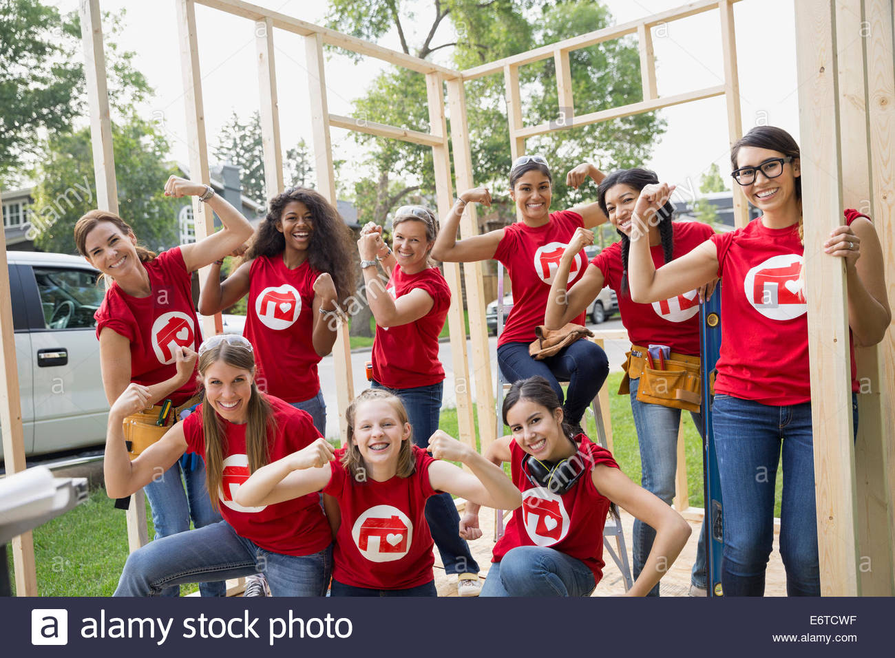 Girls flexing hi-res stock photography and images - Alamy