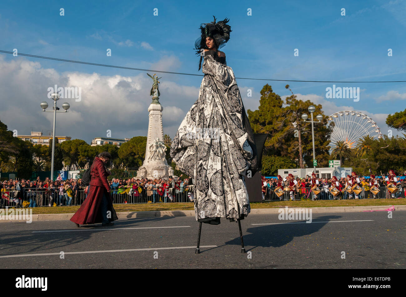 Nice, France, Women in Colorful Costumes, Dancing in Street, during ...
