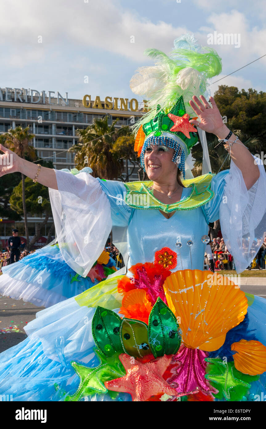 Nice, France, Caribbean Women in Colorful Costumes, Dancing in Street ...