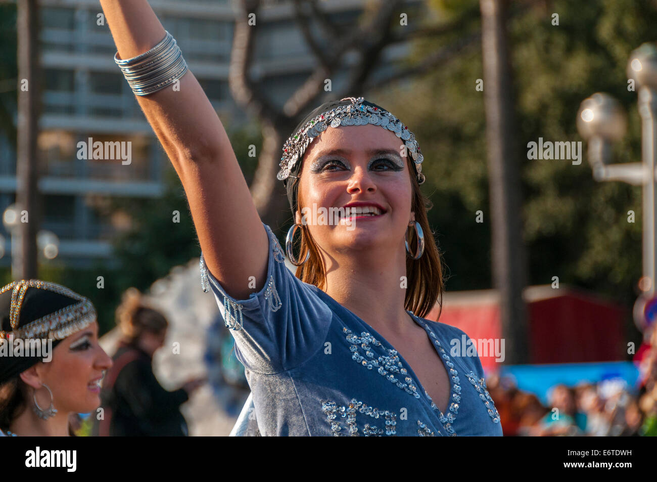 Nice, France, Portrait Woman in Costume, Waving at Crowd from ...