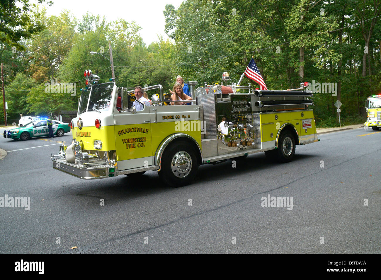 Jr Miss Fire Prevention in a fire truck in a fire department parade in ...