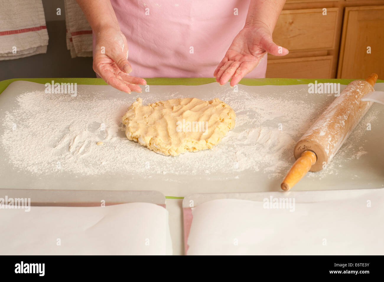 Baking cookies at Christmas time celebration with family and friends ...