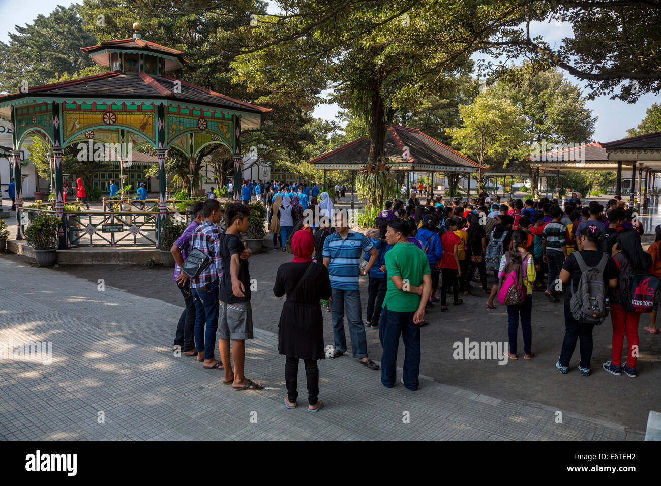 Yogyakarta, Java, Indonesia. Indonesians Visiting the Sultan's Palace ...