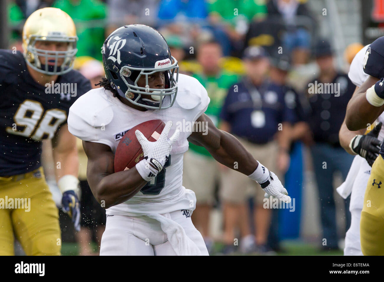 South Bend, Indiana, USA. 30th Aug, 2014. Rice RB JOWAN DAVIS (3 ...