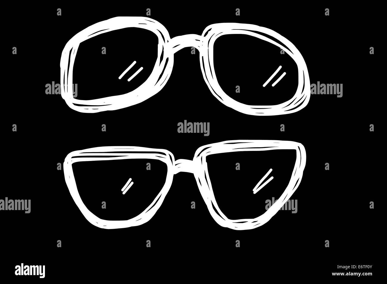 Hand drawn glasses Stock Photo - Alamy