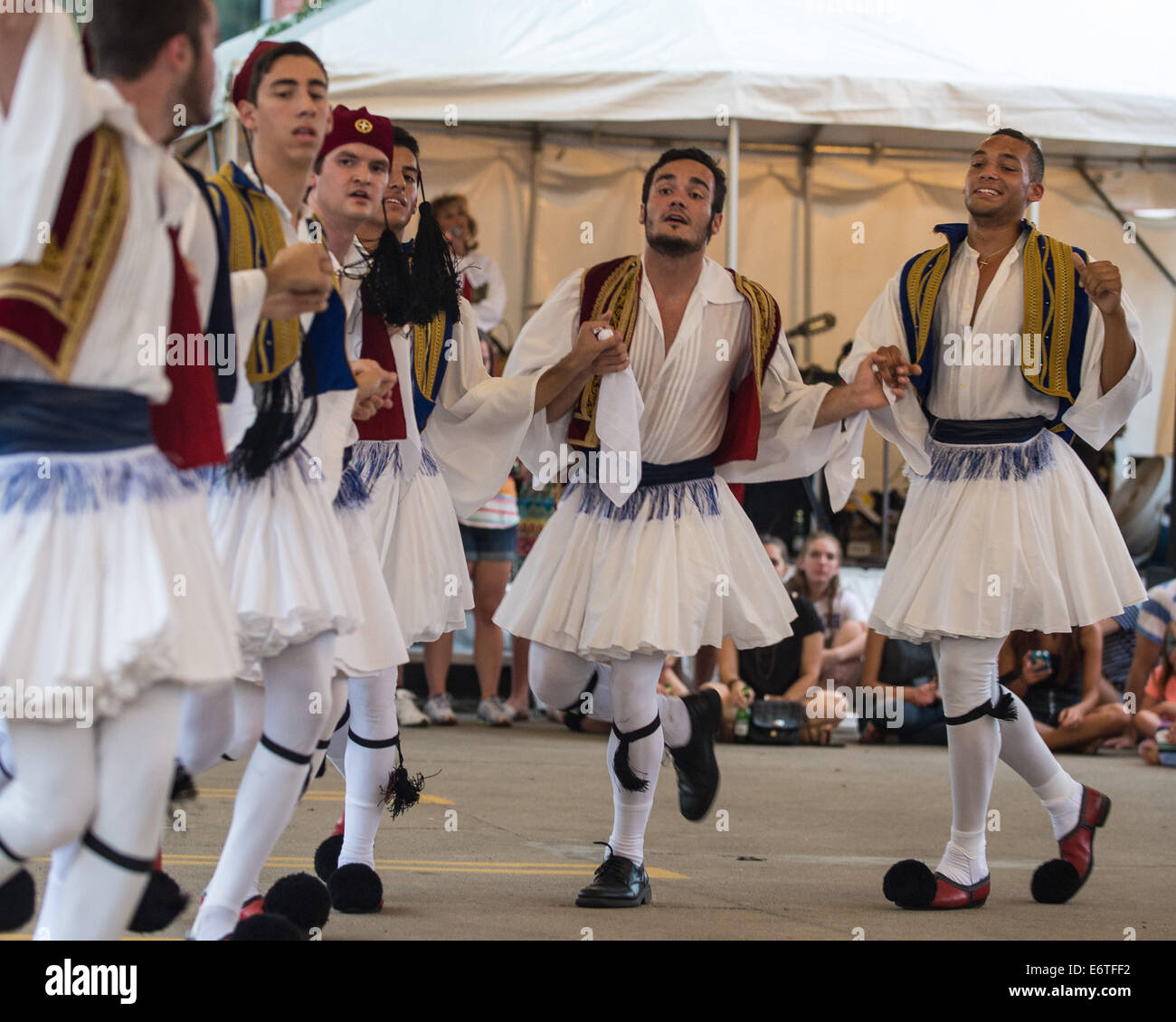 Ohio, US. 30th Aug, 2014. Traditional Greek Dancers perform during the ...