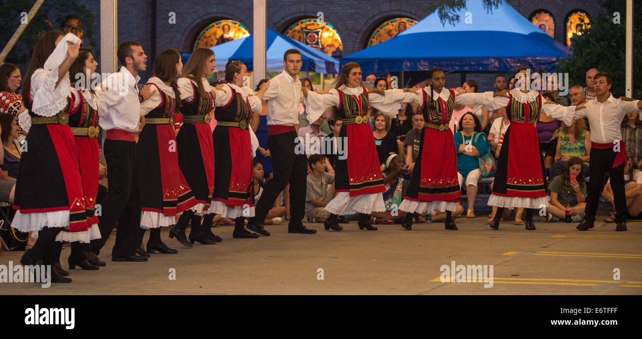 Ohio, US. 30th Aug, 2014. Traditional Greek Dancers perform during the ...