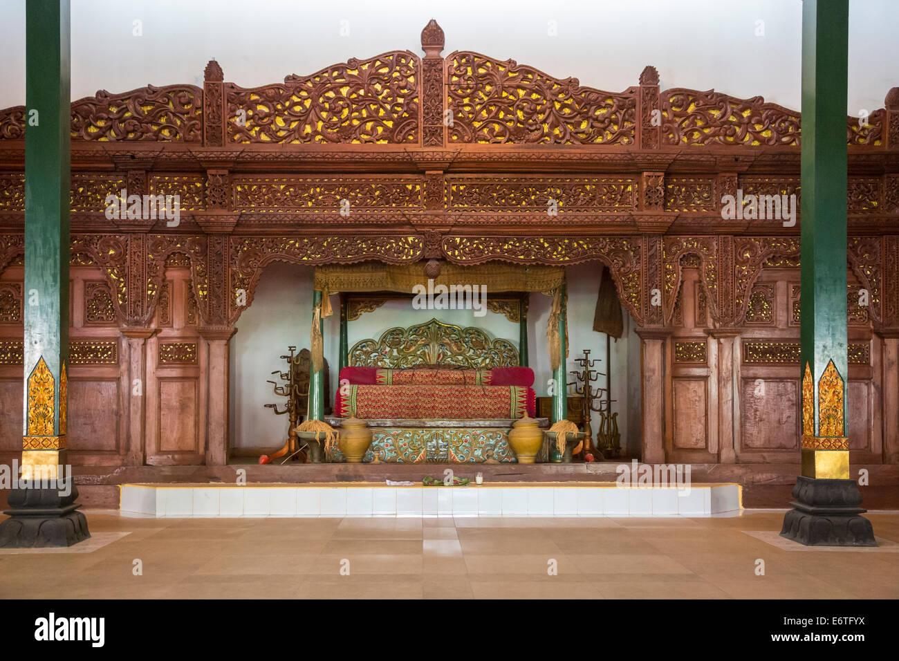 Yogyakarta, Java, Indonesia. Replica of the Sultan's Bedroom ...