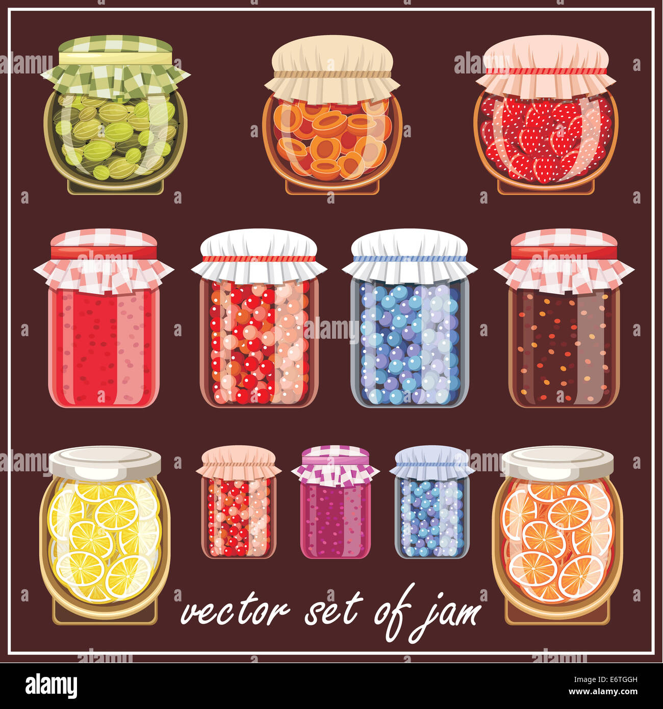Image jars of different shapes and jam Stock Photo - Alamy
