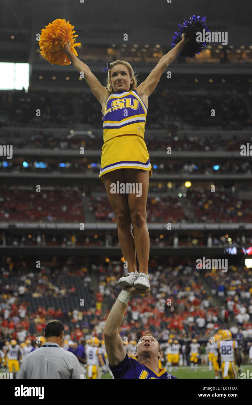Houston, Texas, USA. 30th Aug, 2014. LSU Tigers cheerleaders prior to ...