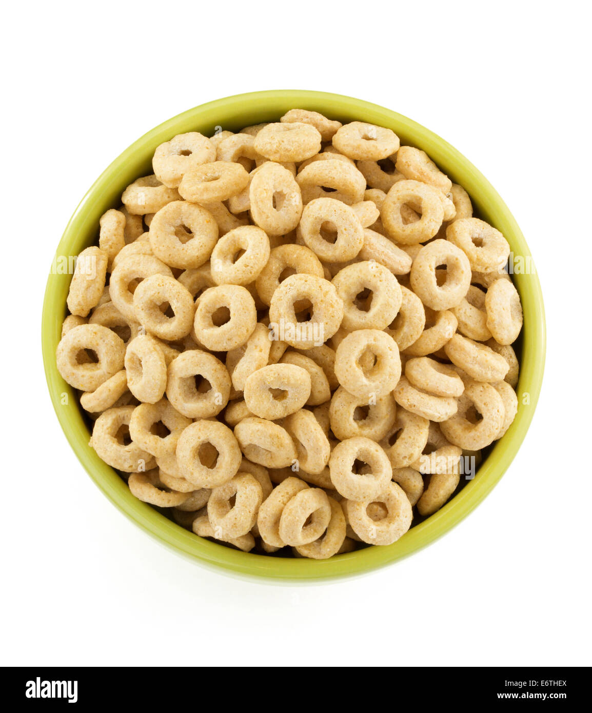 corn flakes rings in bowl isolated on white background Stock Photo - Alamy