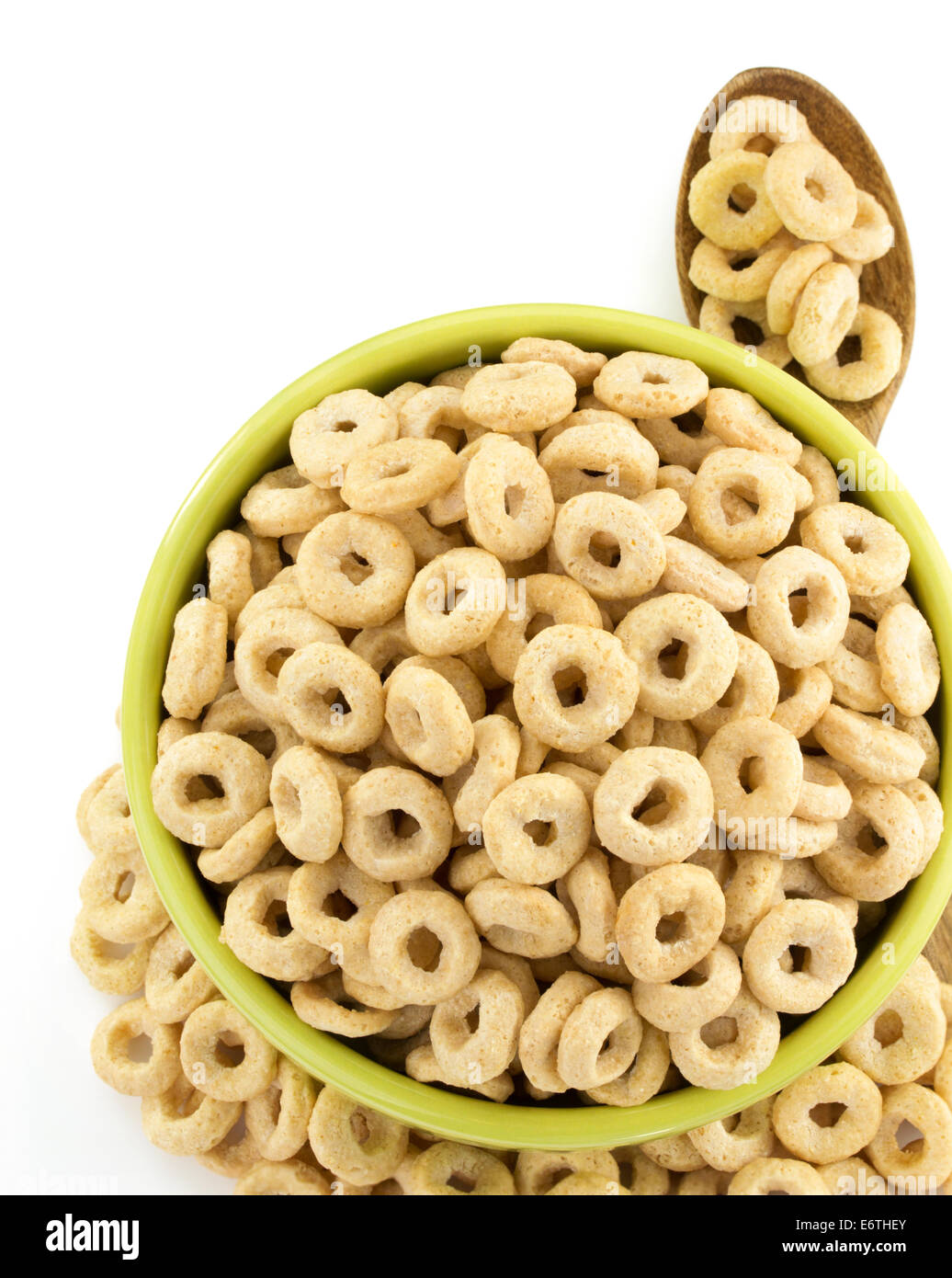 corn flakes rings in bowl isolated on white background Stock Photo - Alamy