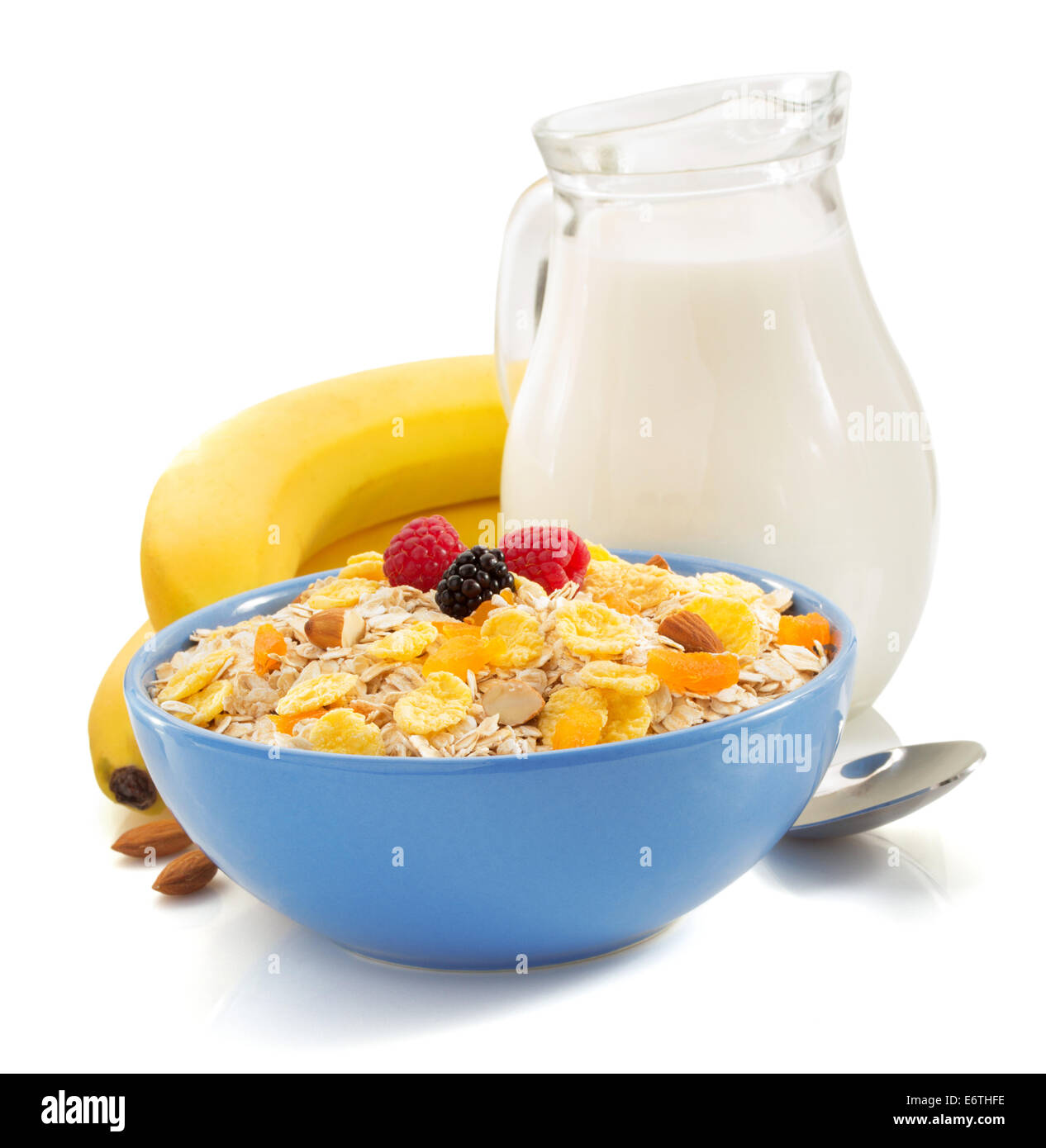 muesli cereals isolated on white background Stock Photo - Alamy
