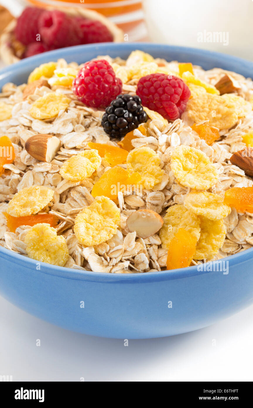 muesli cereals isolated on white background Stock Photo - Alamy