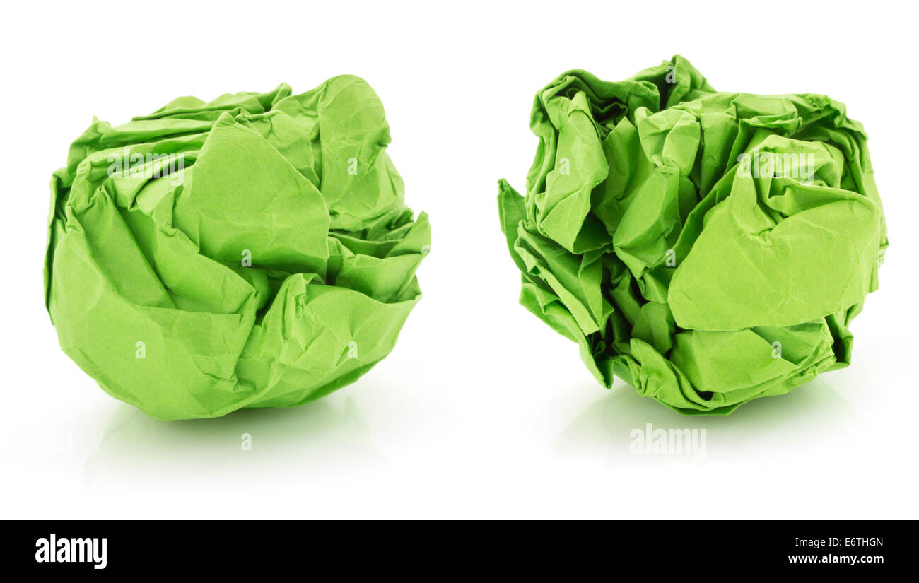 crumpled paper ball on white background Stock Photo - Alamy