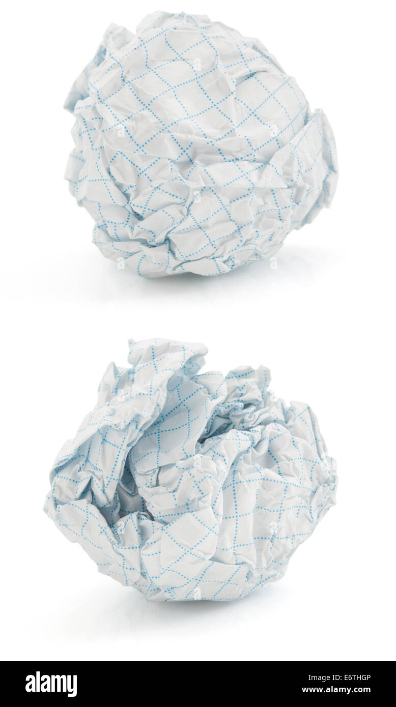 crumpled paper ball on white background Stock Photo - Alamy