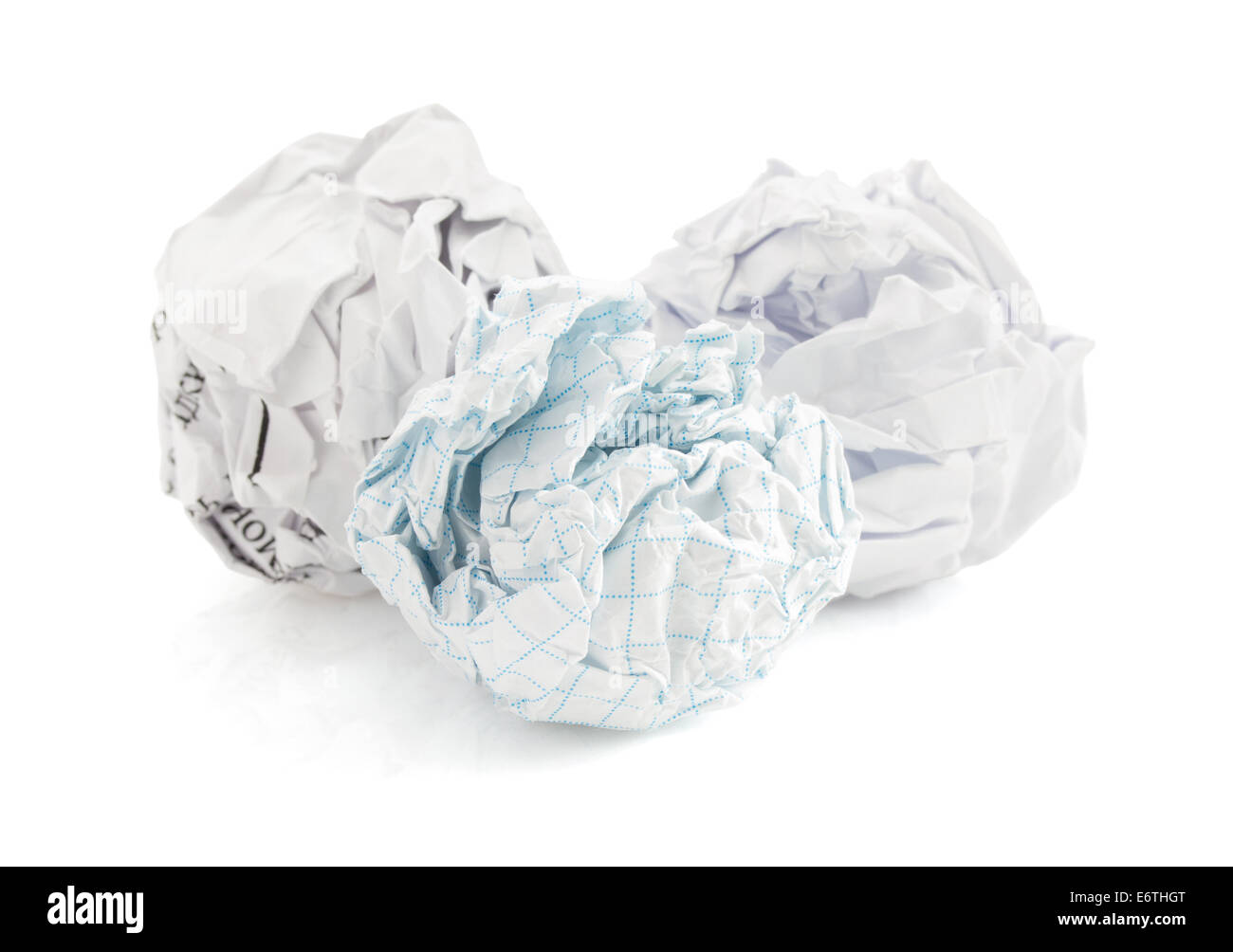 crumpled paper ball on white background Stock Photo - Alamy