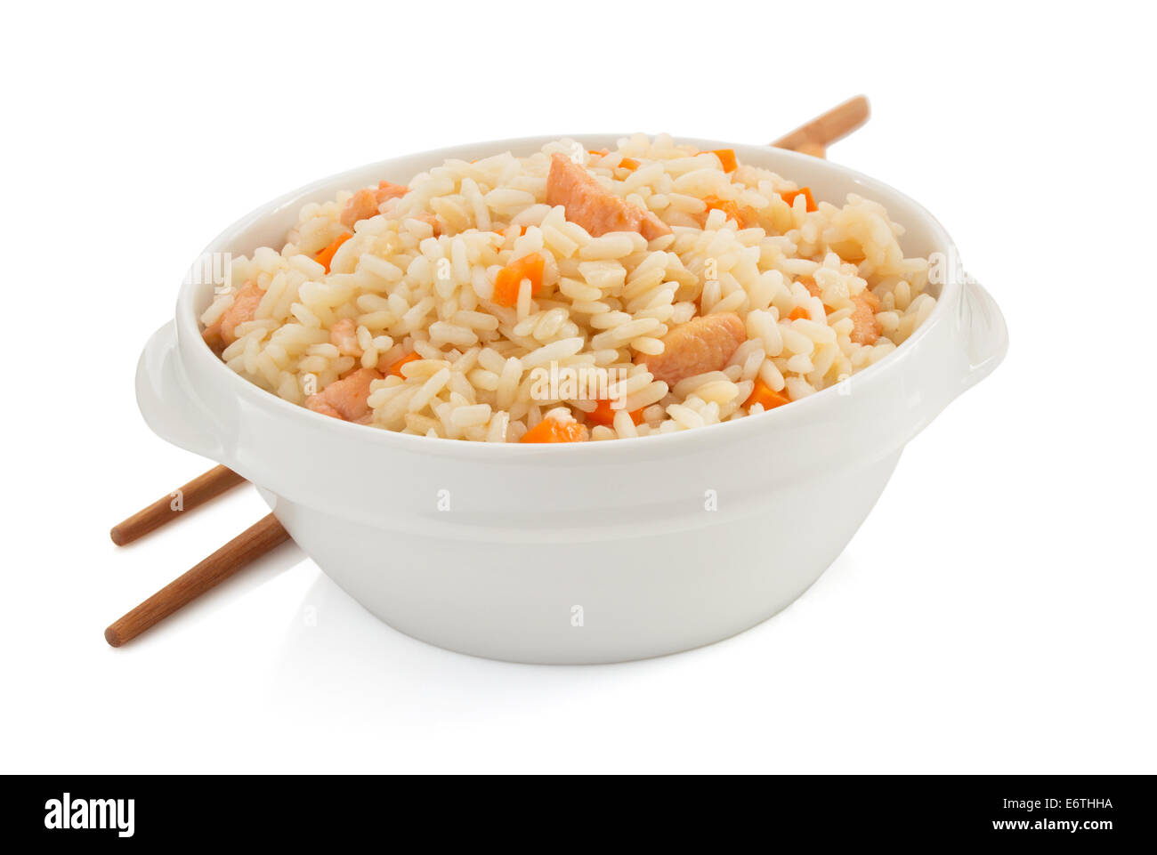 bowl full of rice isolated on white background Stock Photo - Alamy