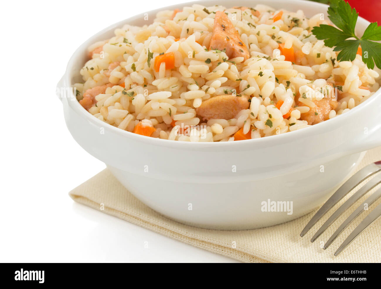 bowl full of rice isolated on white background Stock Photo - Alamy