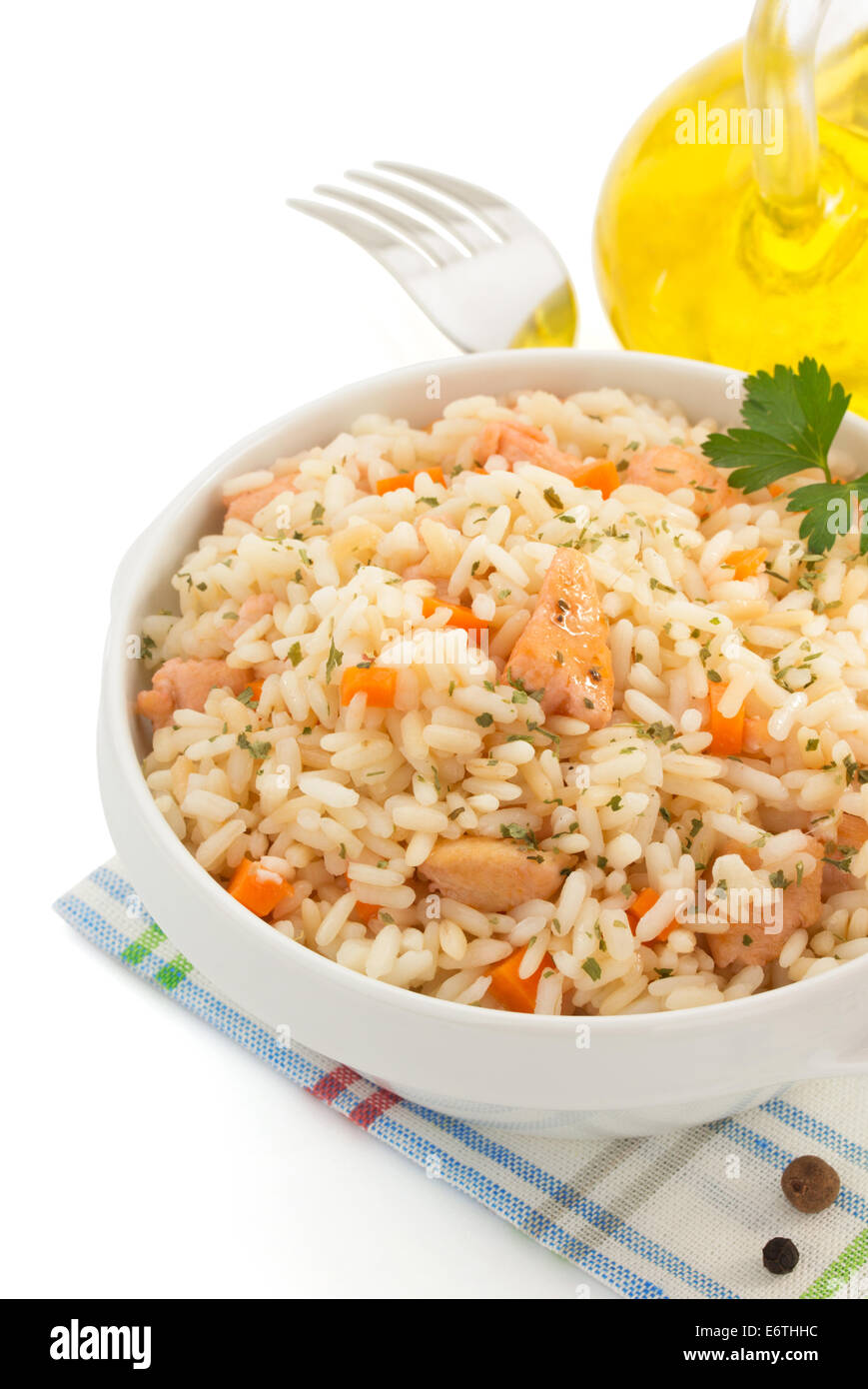 bowl full of rice isolated on white background Stock Photo - Alamy