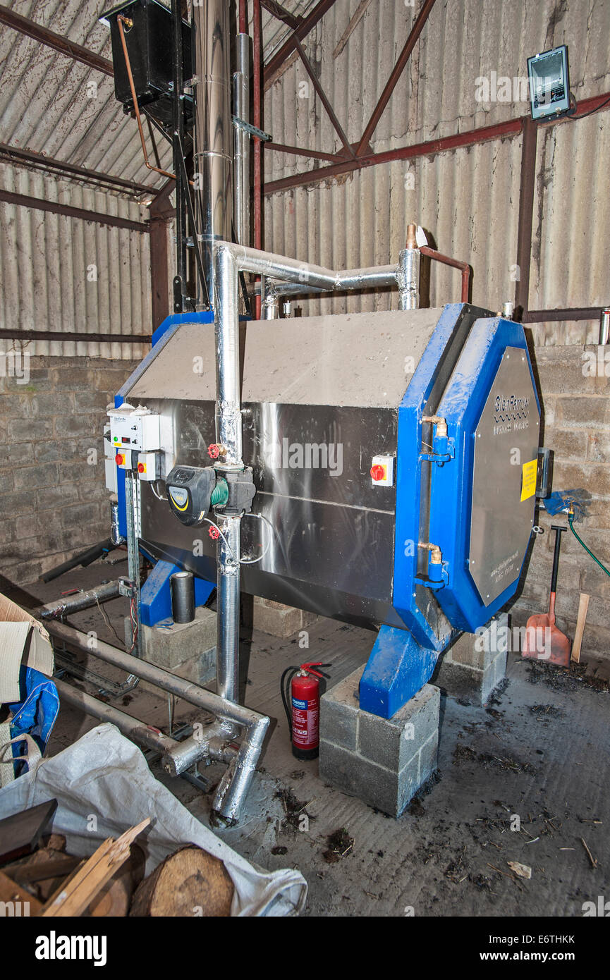 A biomass boiler, burns organic farm waste, in a Lincolnshire farmer's ...