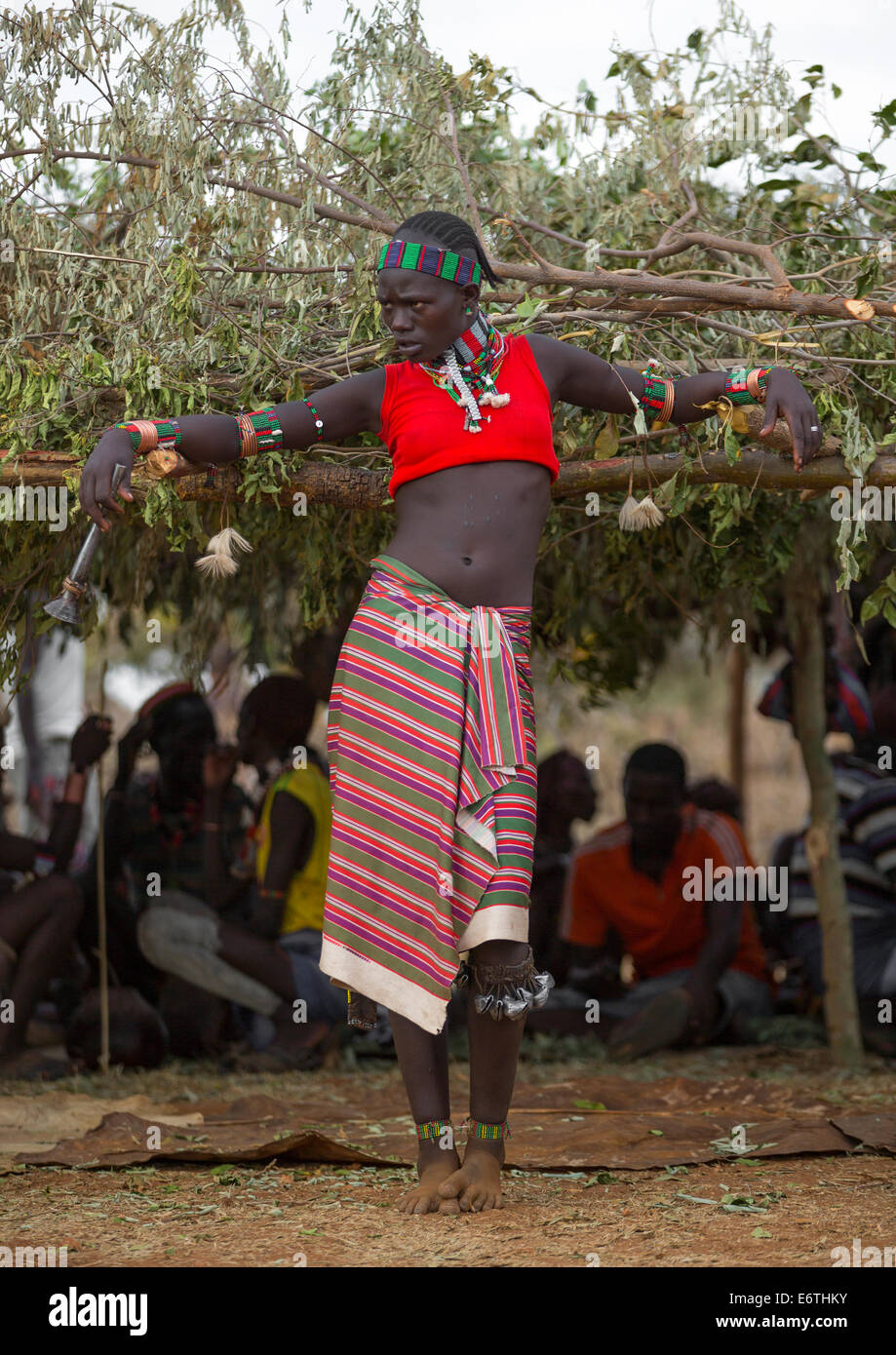 Bashada Tribe Woman During A Bull Jumping Ceremony, Dimeka, Omo Valley ...