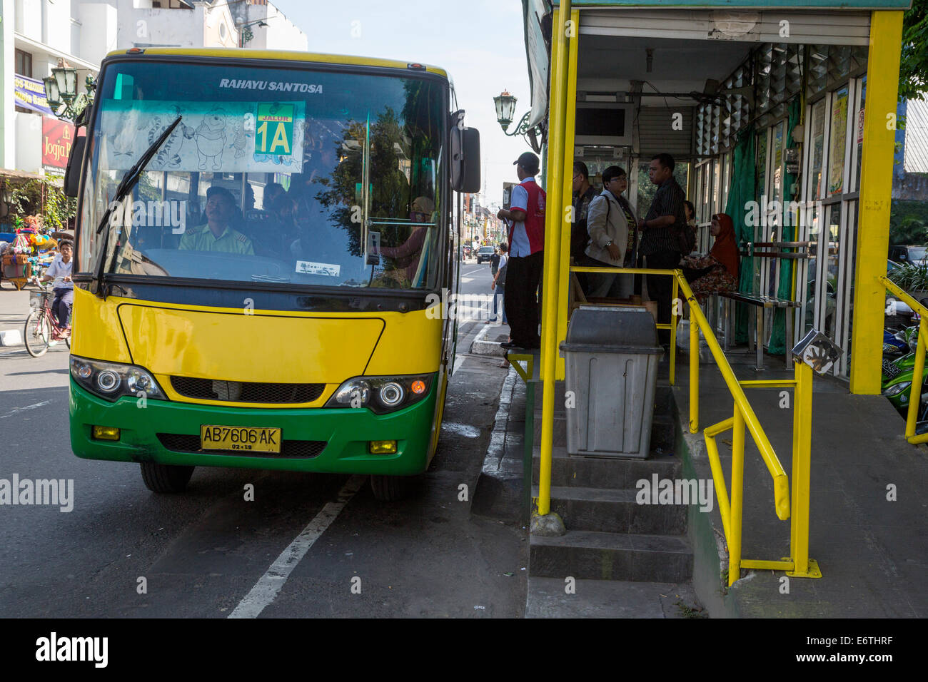 Yogyakarta, Java, Indonesia. Bus Stop, Jalan Malioboro Street Stock ...
