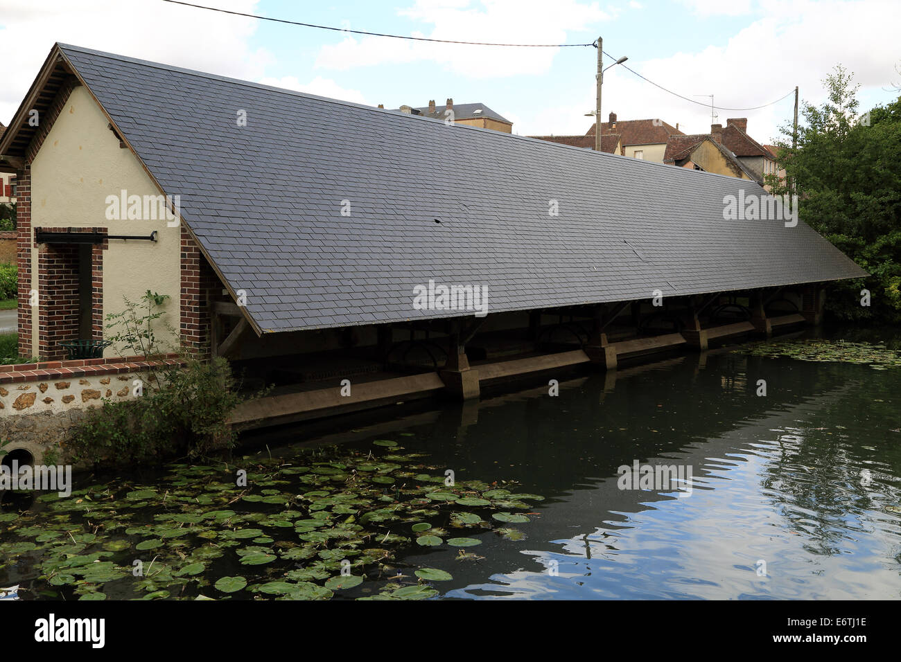 Wash house (lavoir), Promenade de la Fontaine, Illiers Combray, Centre ...
