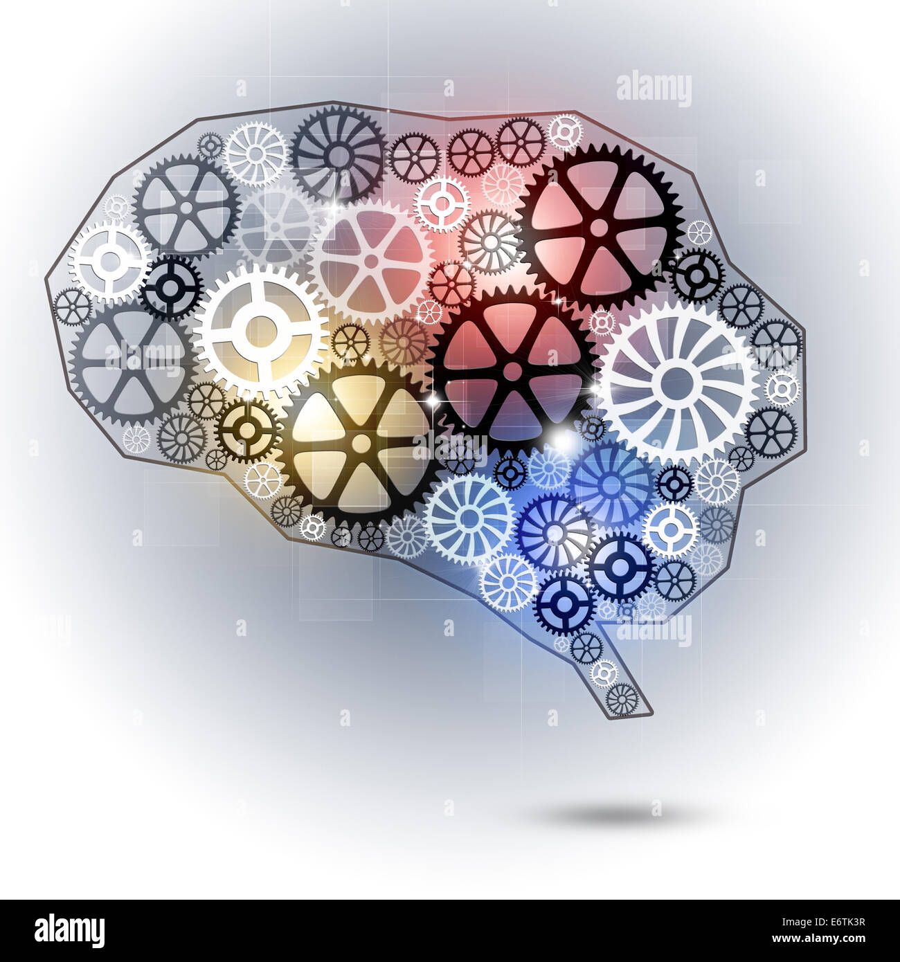 abstract technology business human brain shape gears Stock Photo - Alamy