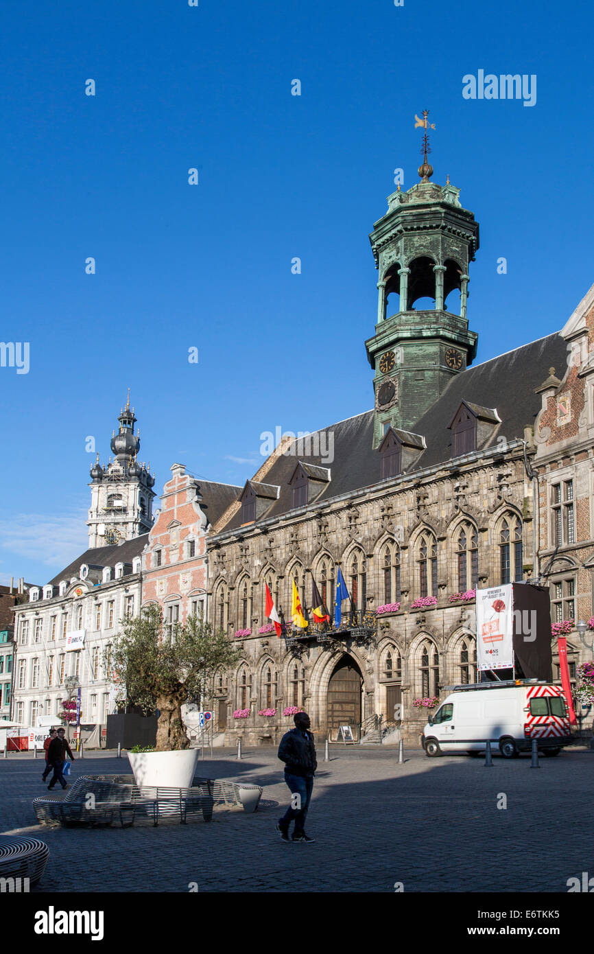 Grand Place, the central square in the city center, historic old town ...