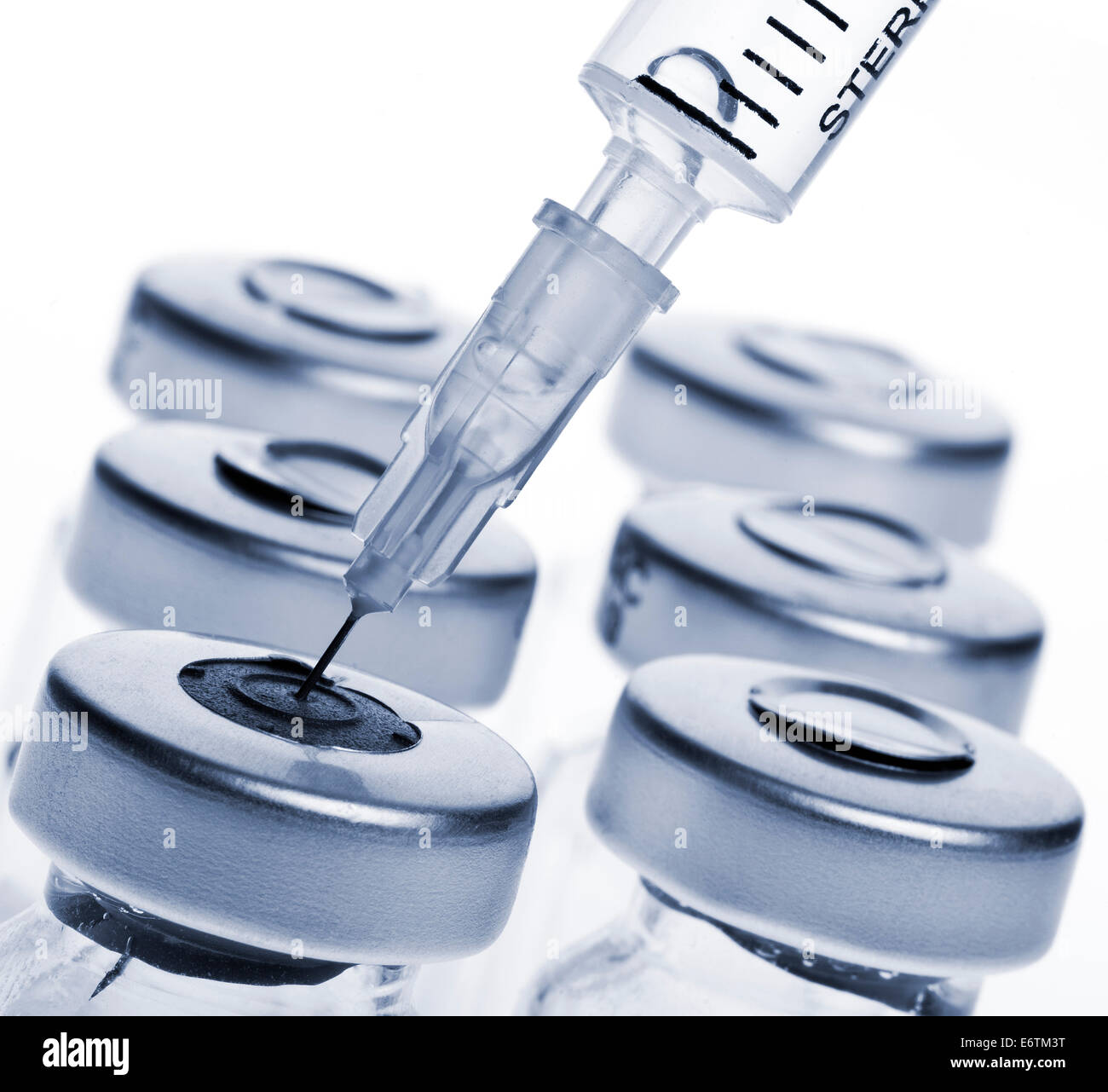 Glass Medicine Vials and botox, hualuronic, collagen or flu Syringe on ...