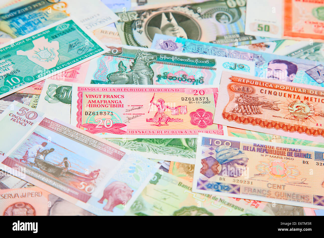 Collection of the old foreign notes Stock Photo - Alamy