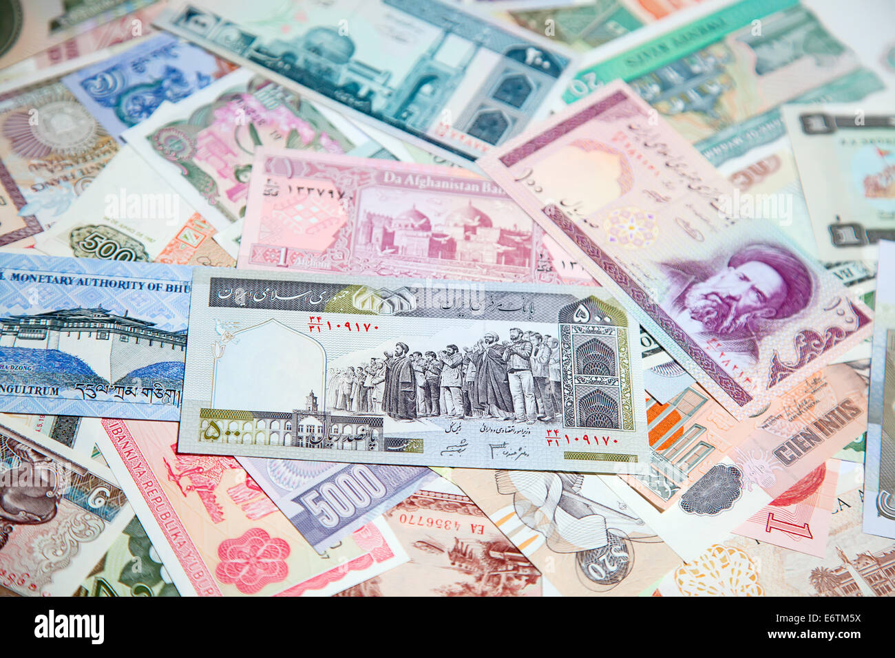 Collection of the old foreign notes Stock Photo - Alamy