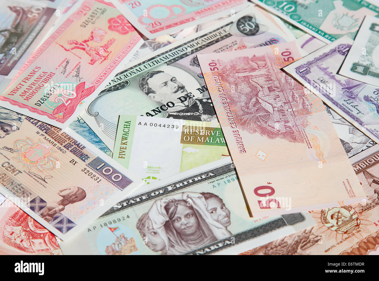 Collection of the old foreign notes Stock Photo - Alamy