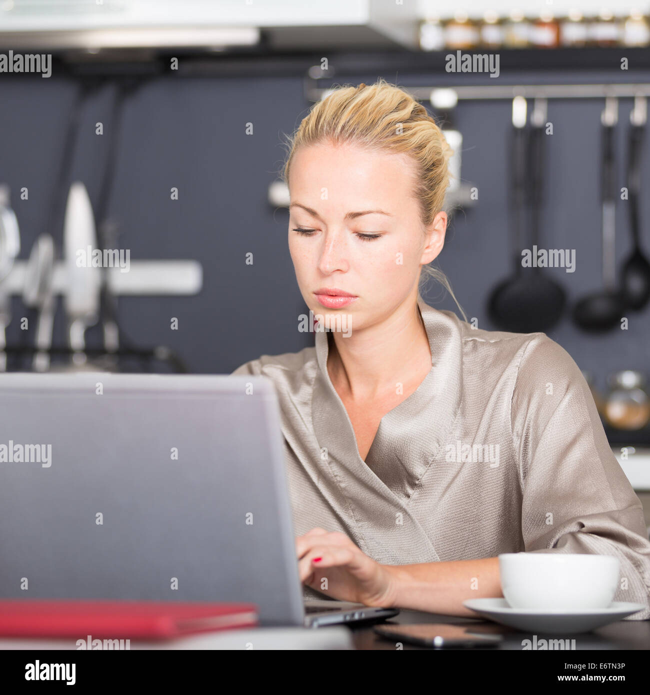 Business woman working from home Stock Photo - Alamy
