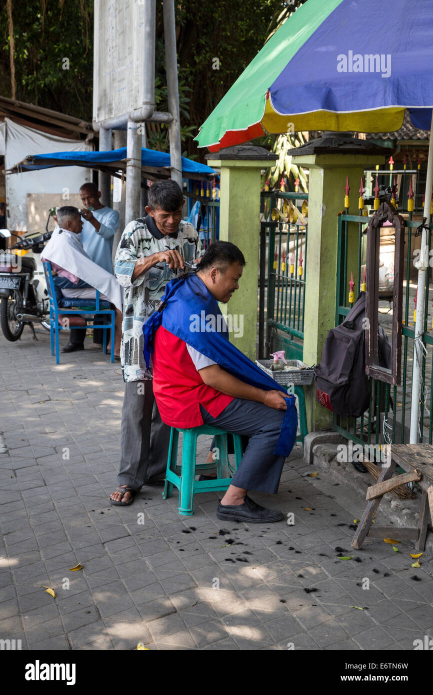 Yogyakarta, Java, Indonesia. Sidewalk Barber Shop Stock Photo - Alamy