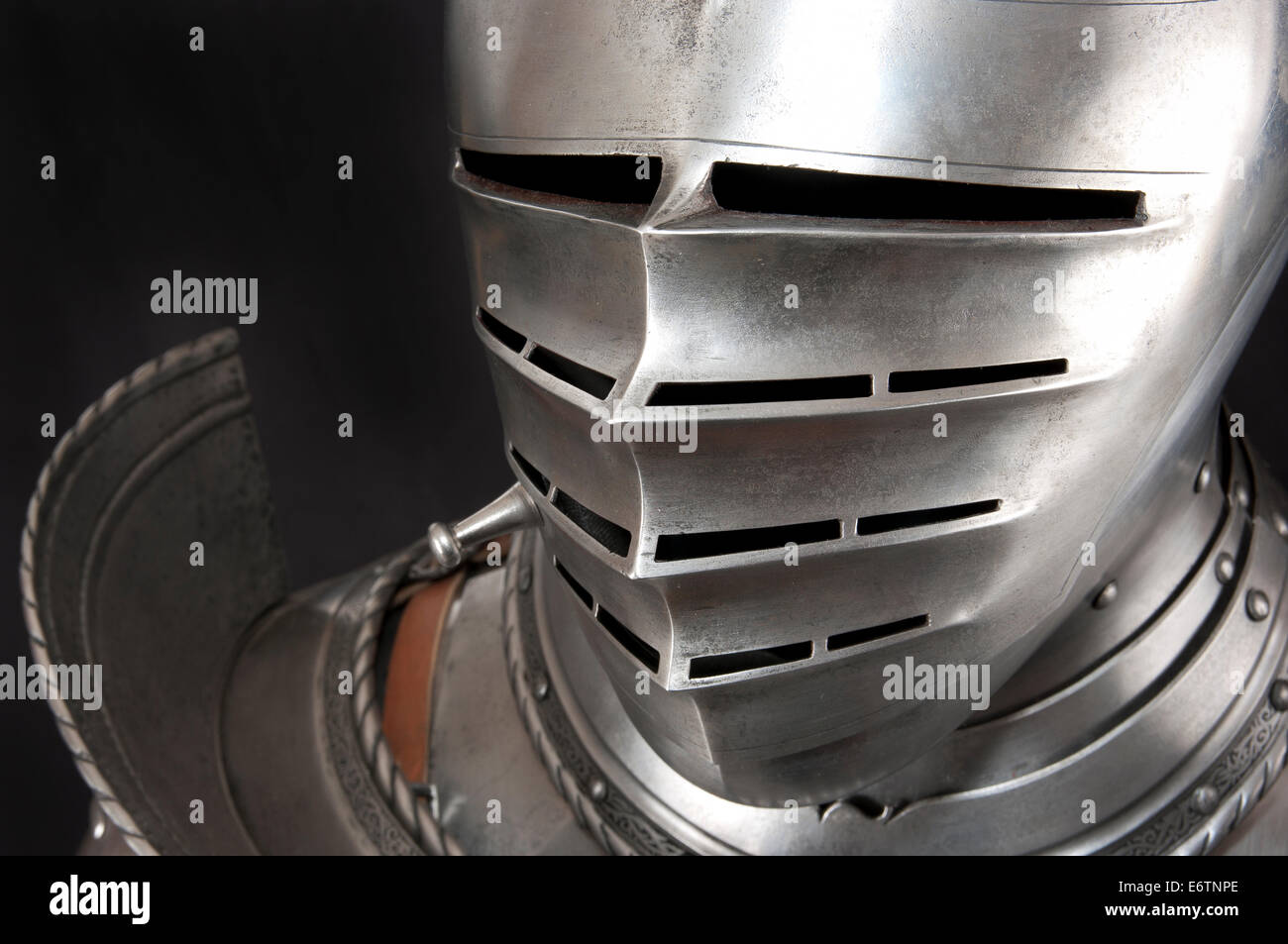 Armour of the medieval knight. Metal protection of the soldier against ...