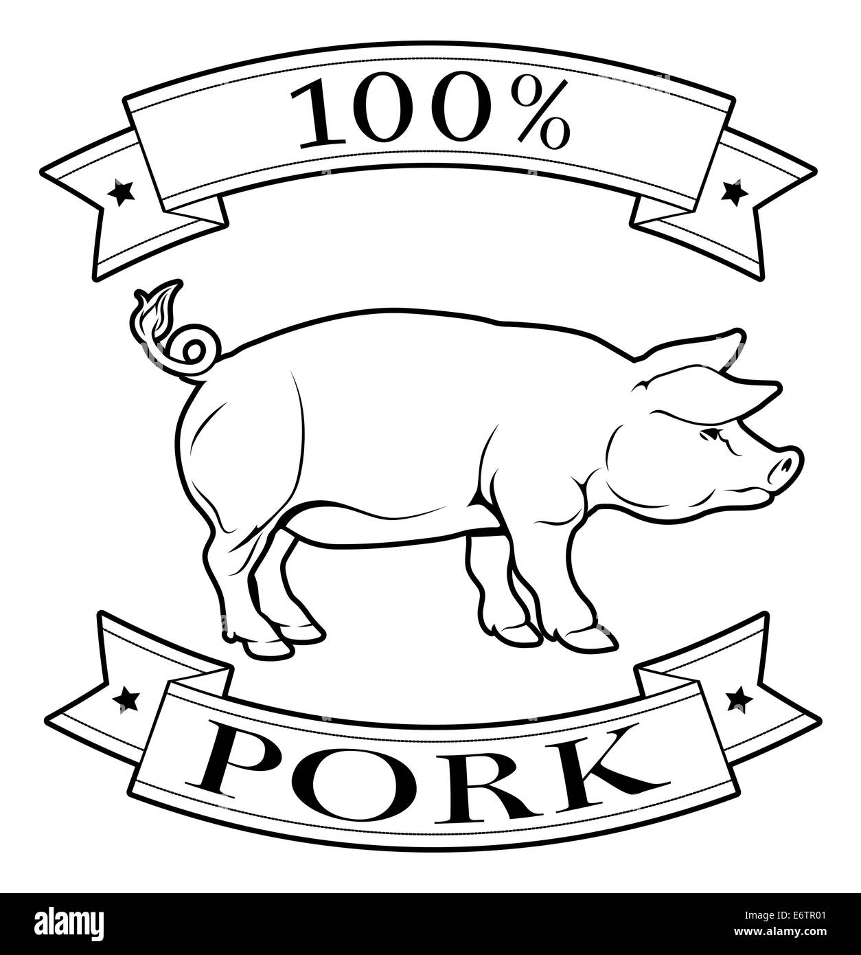 Pig label symbol pork meat hi-res stock photography and images - Alamy