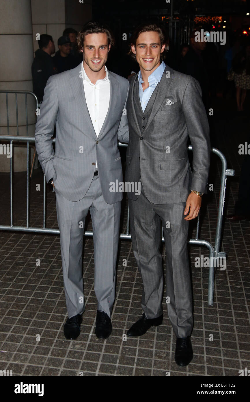 Models Jordan Stenmark (L) and Zac Stenmark attend the screening of ...