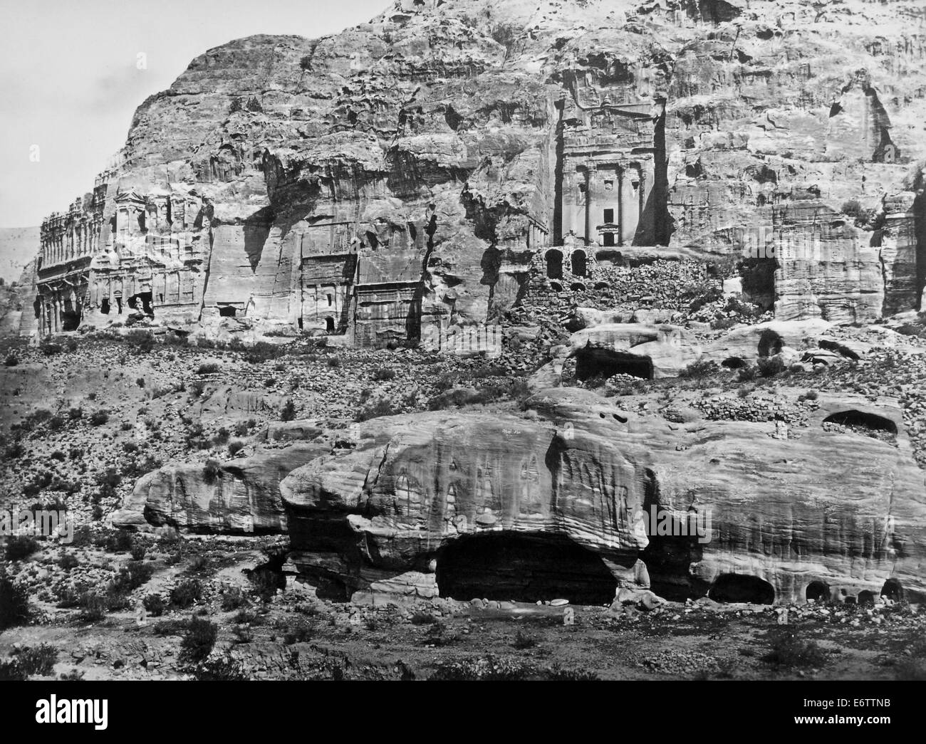 Petra western cliffs Stock Photo - Alamy