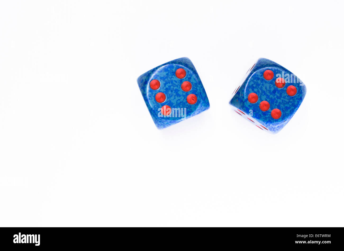 two dices on a white background surface Stock Photo - Alamy