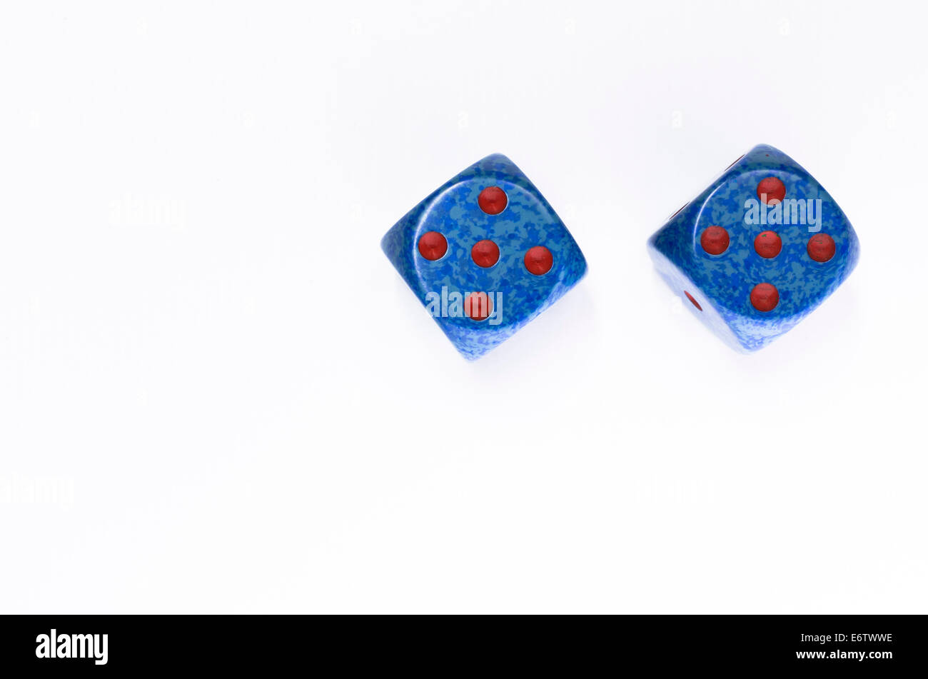 two dices on a white background surface Stock Photo - Alamy