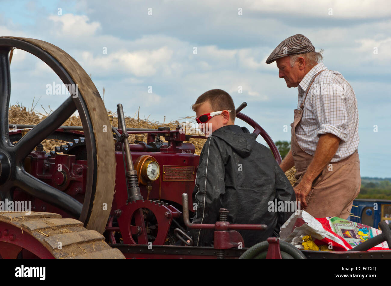 boy on traction engine Stock Photo - Alamy