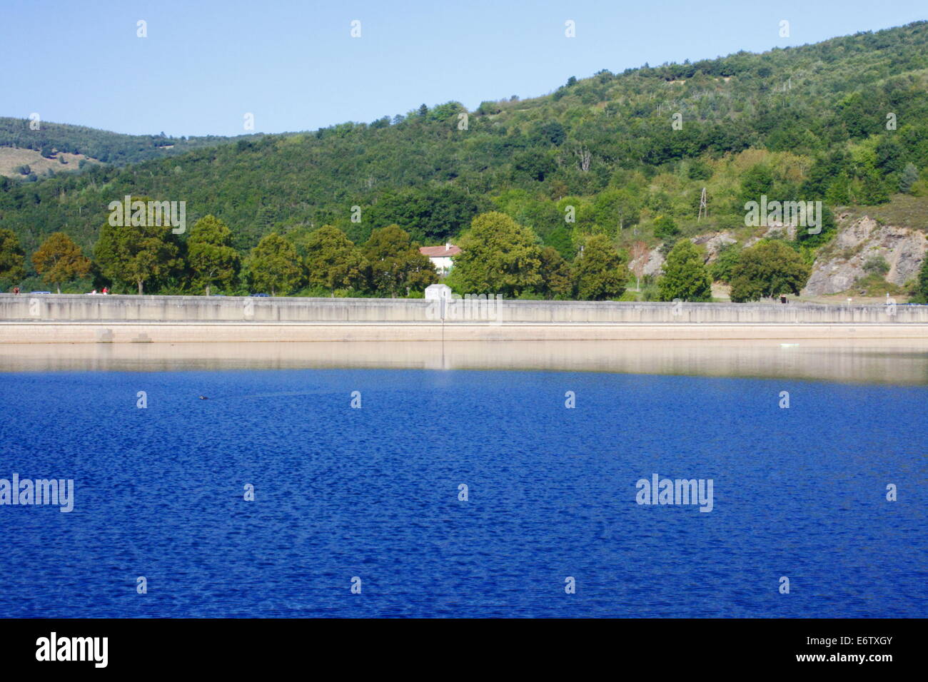 The dam of Soulages blocking le Gier river, Natural Park of Pilat ...