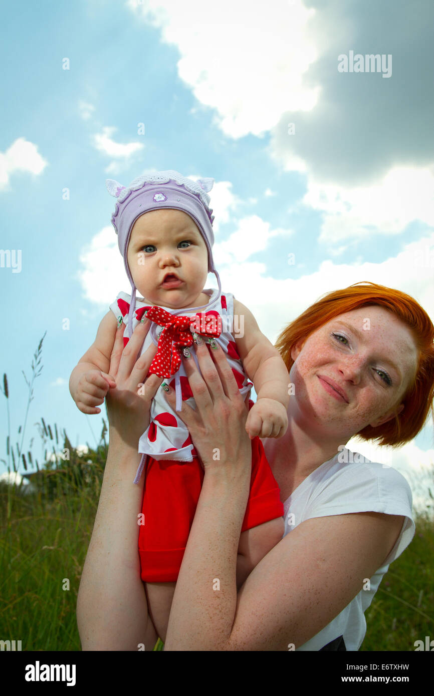 baby with mother nature. summer and fresh air Stock Photo - Alamy